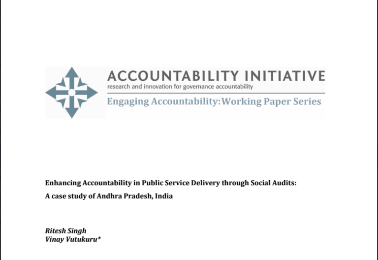 Enhancing Accountability in Public Service Delivery through Social ...