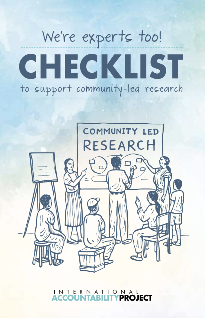 We’re experts too! Checklist to support community led research